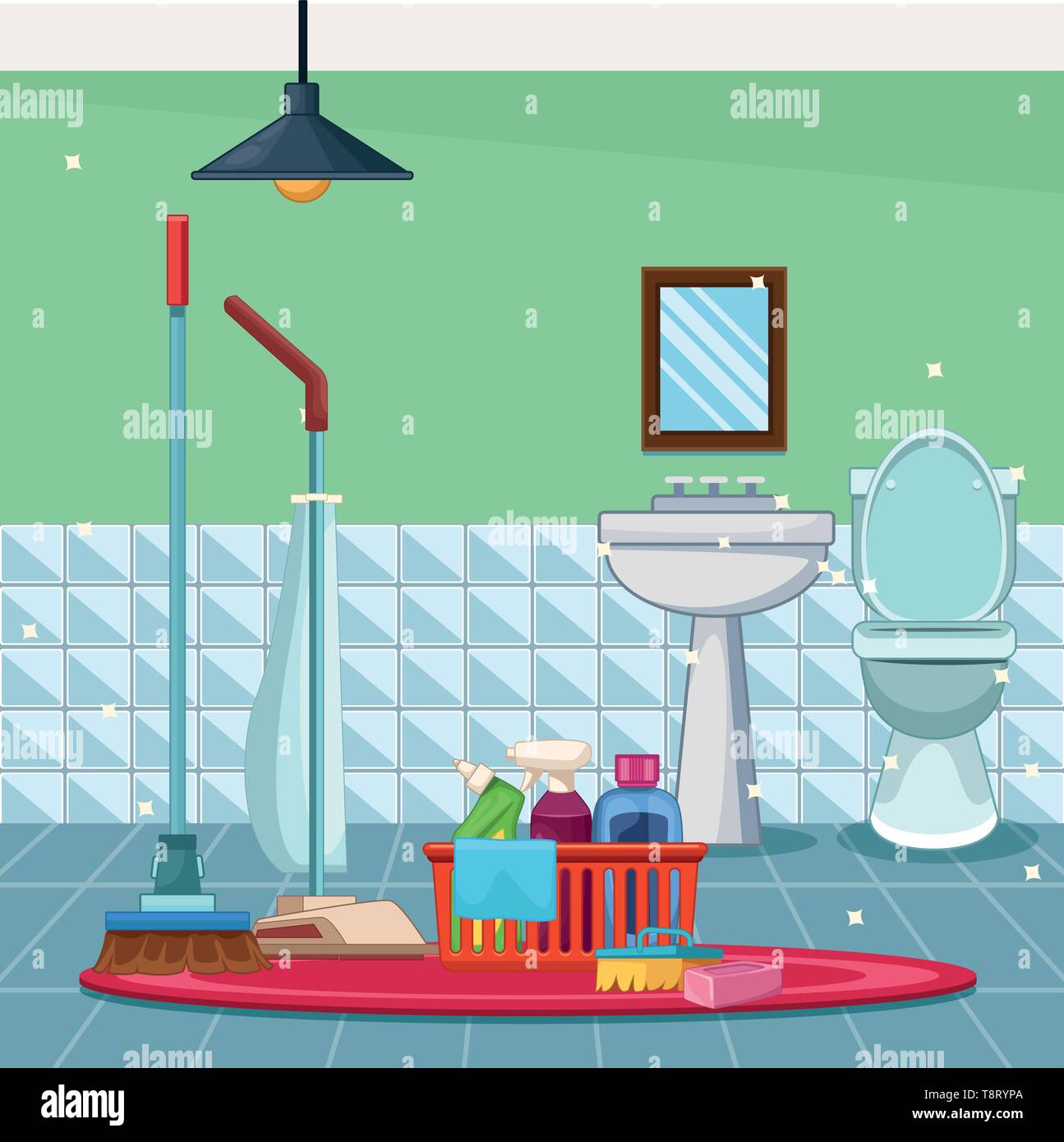 housekeeping cleaning cartoon Stock Vector Image & Art - Alamy
