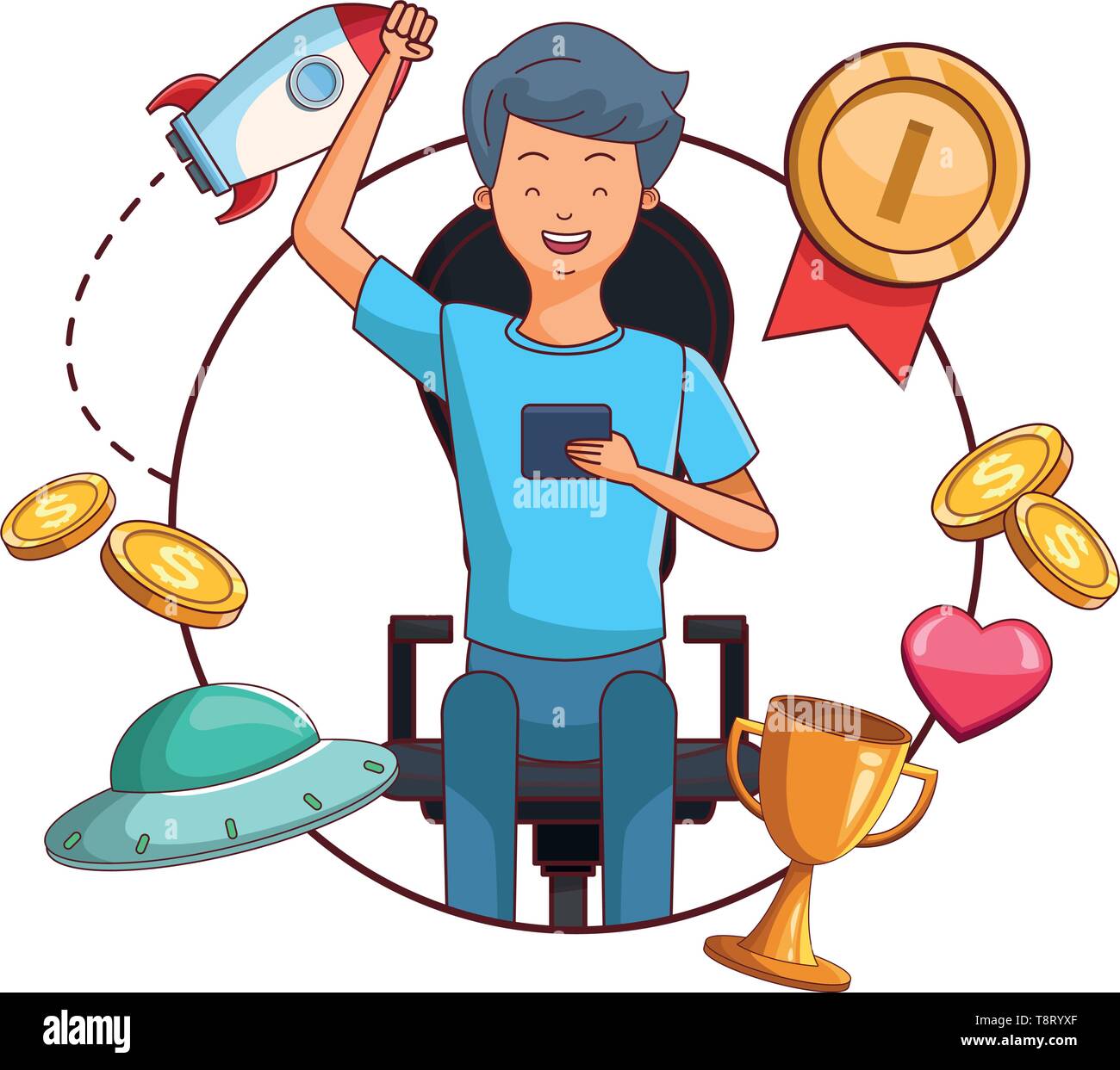 Videogames and millennials cartoons Stock Vector Image & Art - Alamy