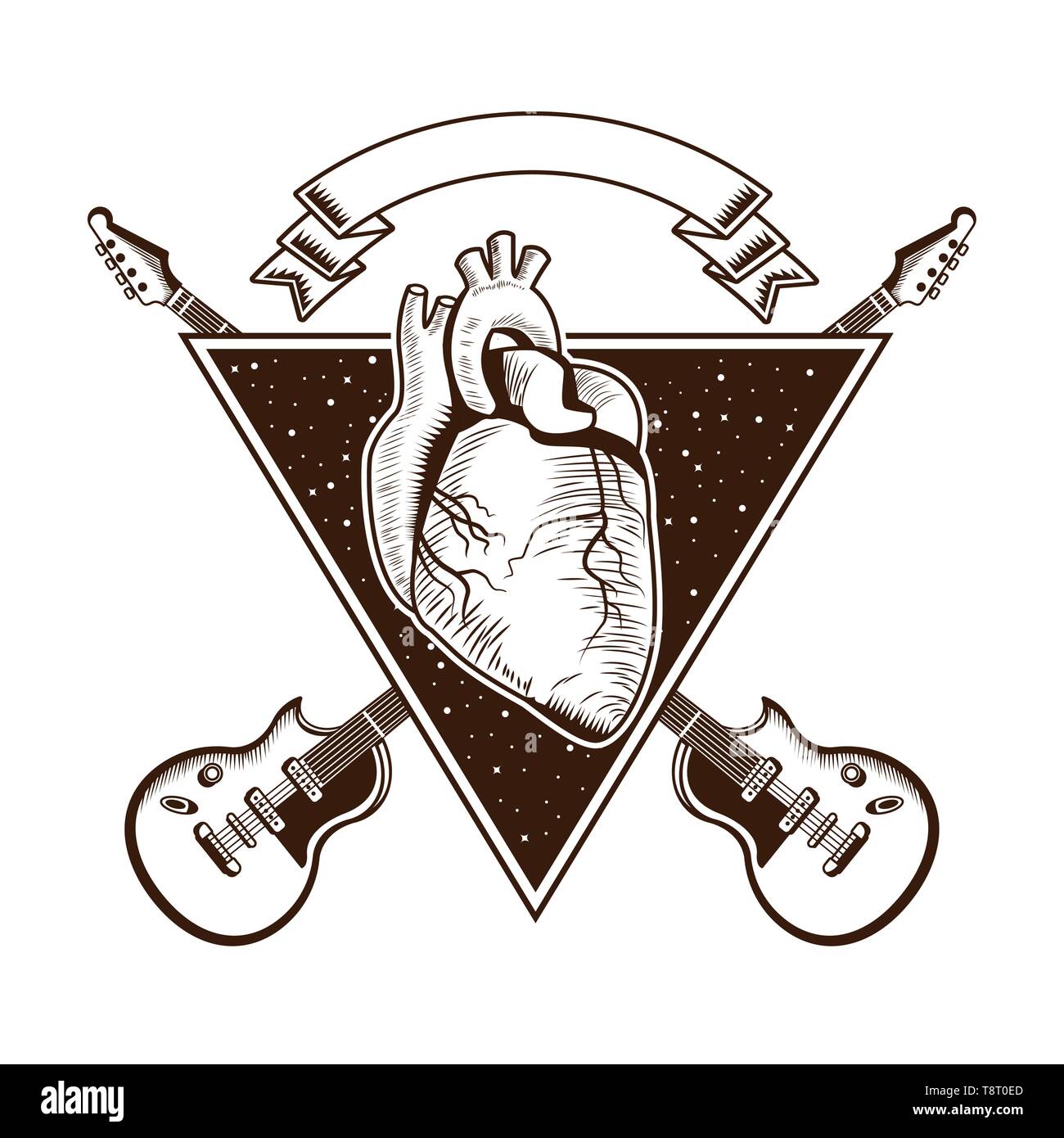 Punk heart logo rock roll hi-res stock photography and images - Alamy