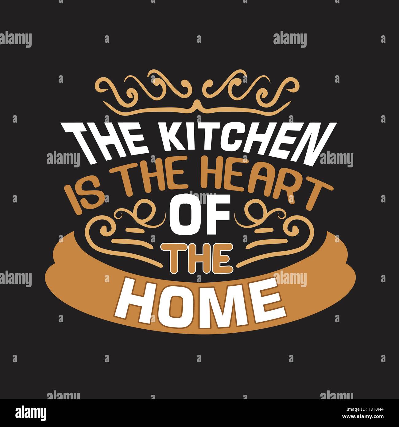 Cooking Quote and saying. The kitchen is the heart Stock Vector Image ...