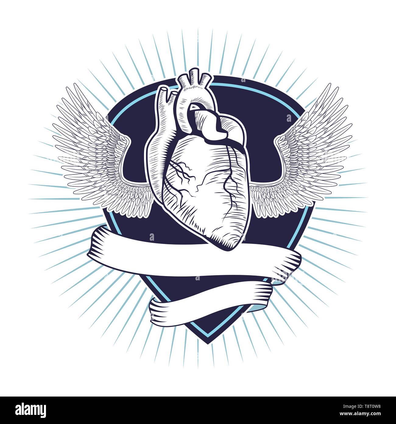 Punk heart logo rock roll hi-res stock photography and images - Alamy