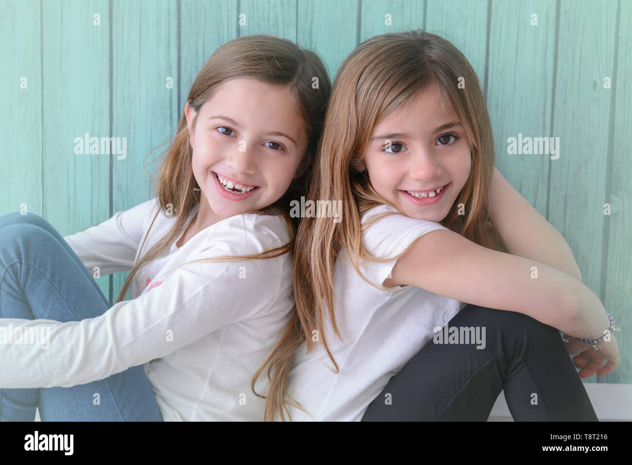Studio Portrait Of Two best friends Stock Photo - Alamy
