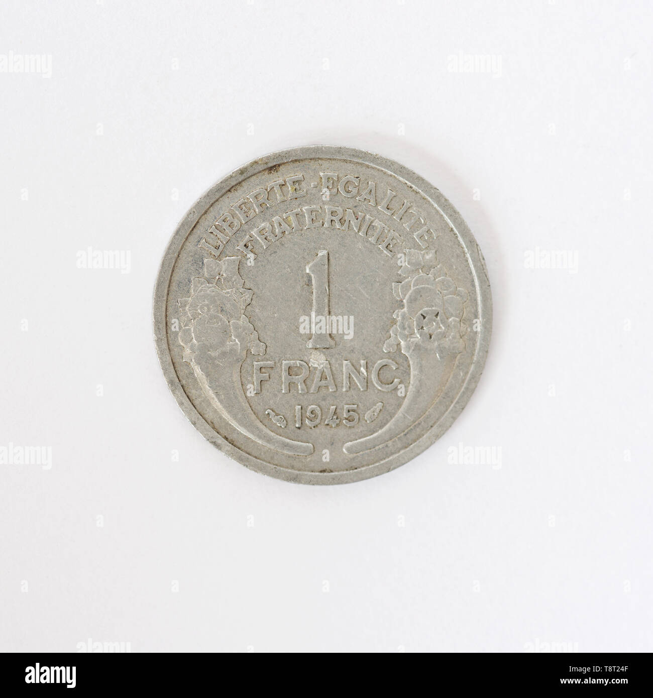 French 1 Franc coin 1945 Stock Photo - Alamy