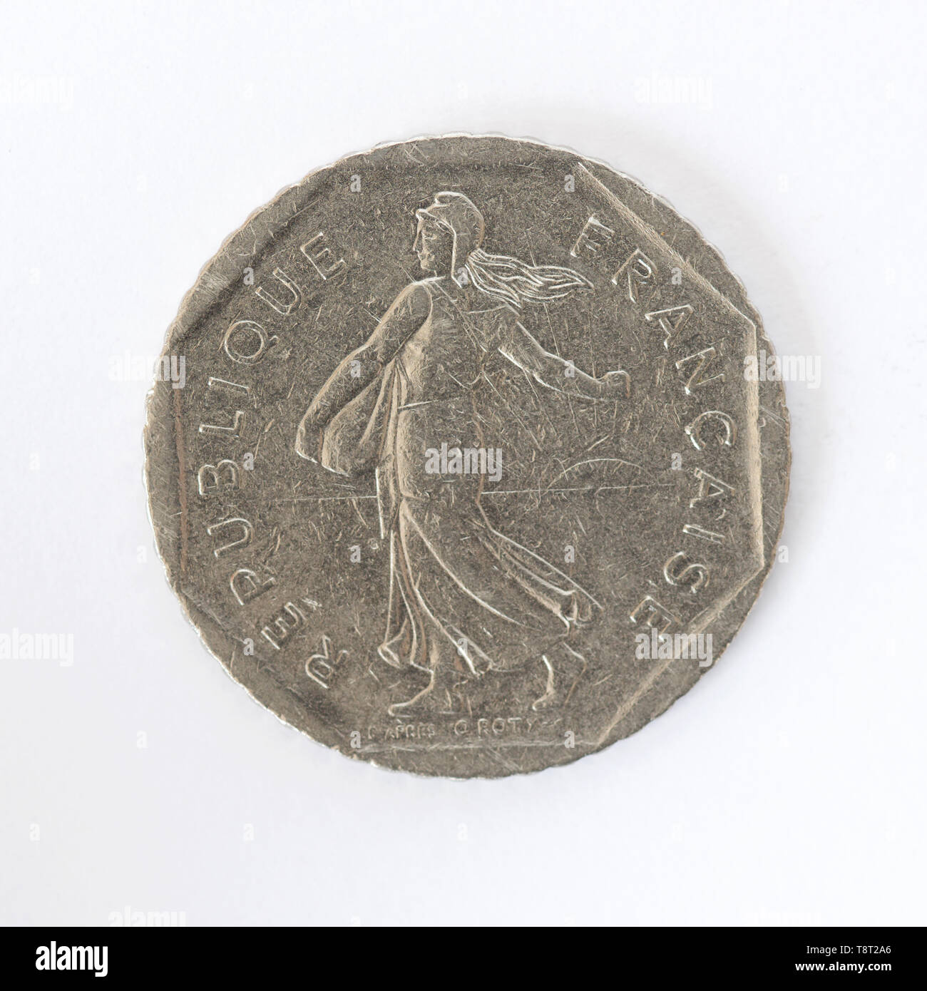 French 2 Francs coin 1979 Stock Photo - Alamy