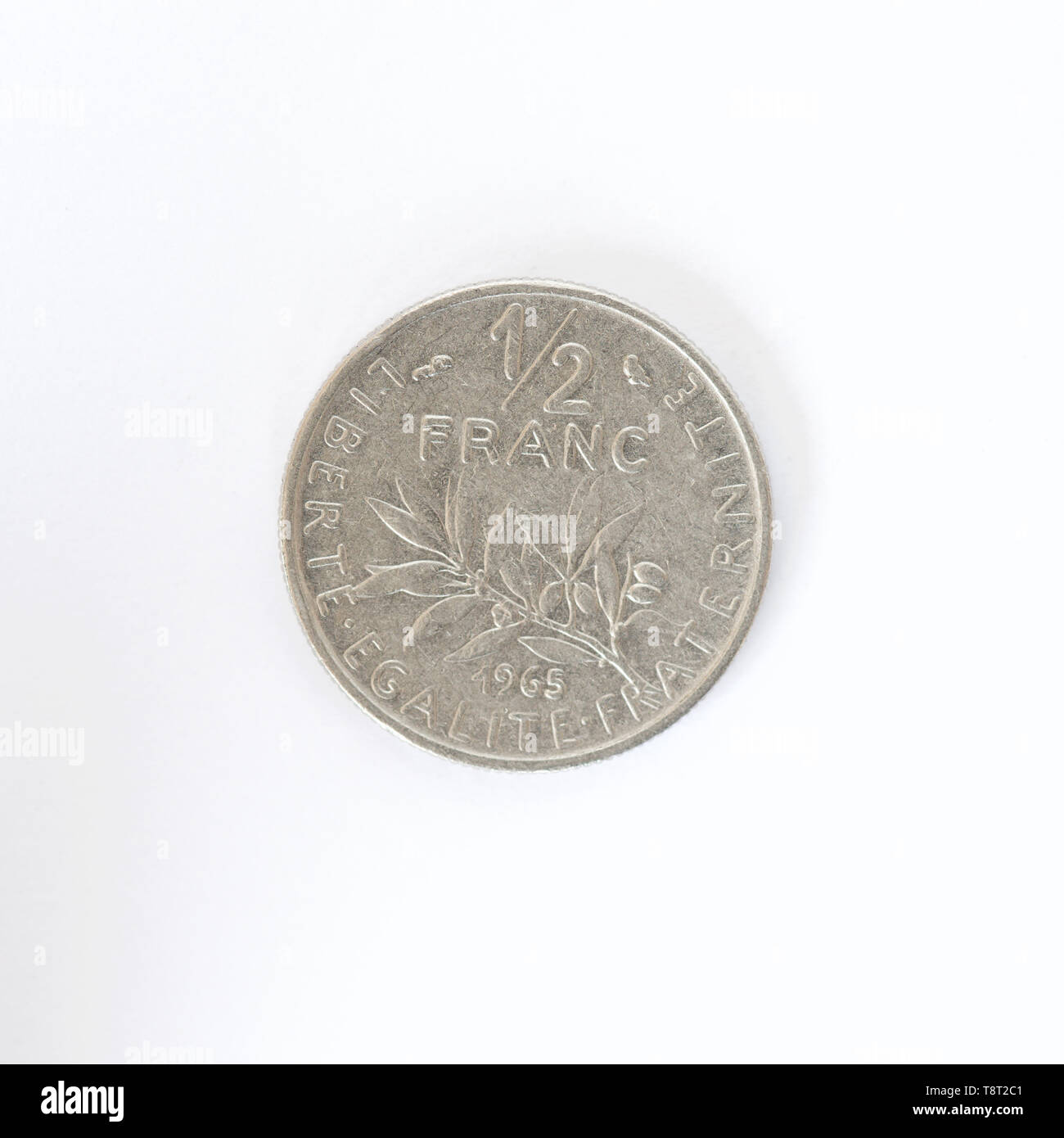 French half franc coin 1965 Stock Photo - Alamy