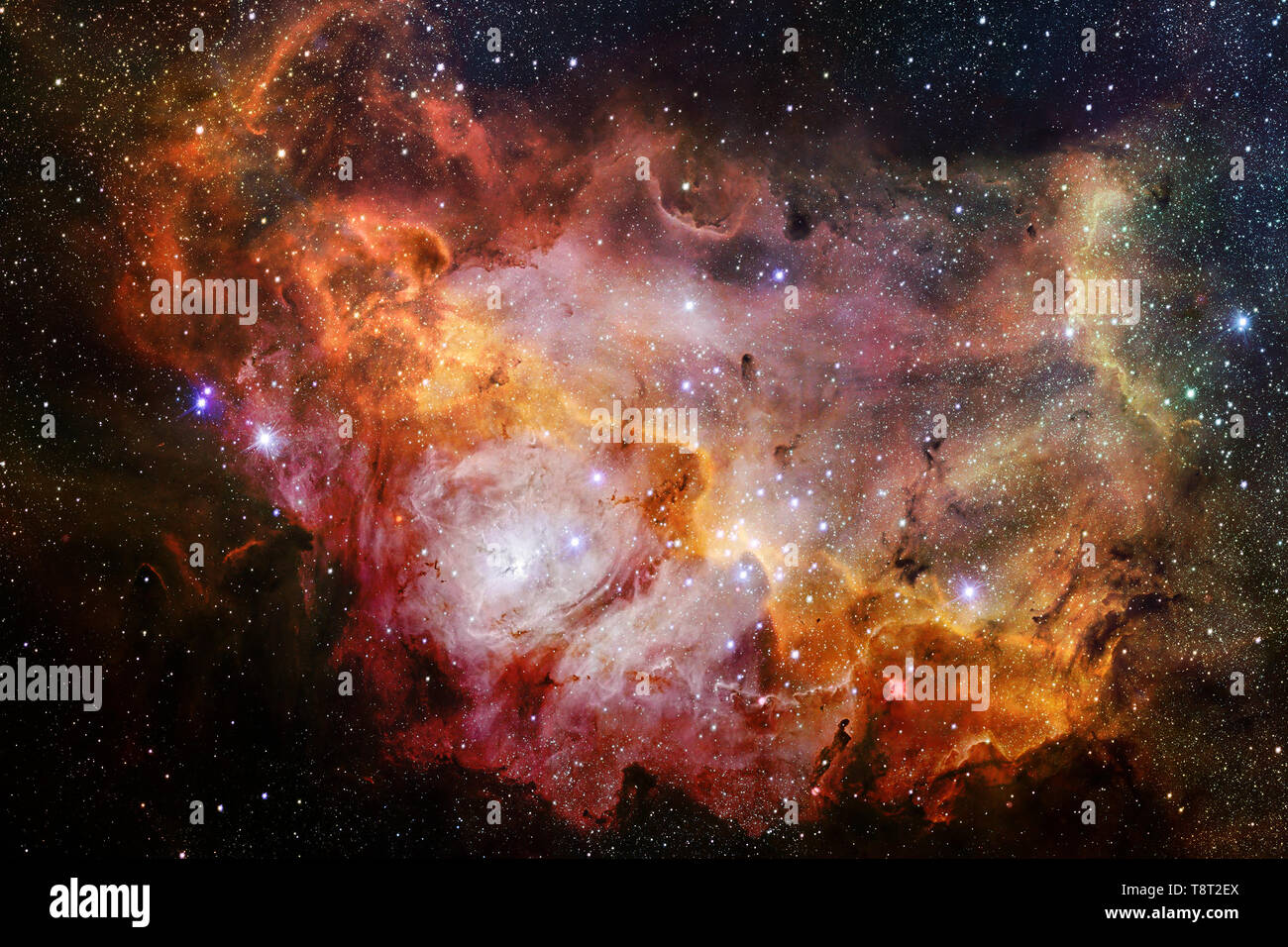 Infinite beautiful cosmos background with nebula and stars. Elements of ...