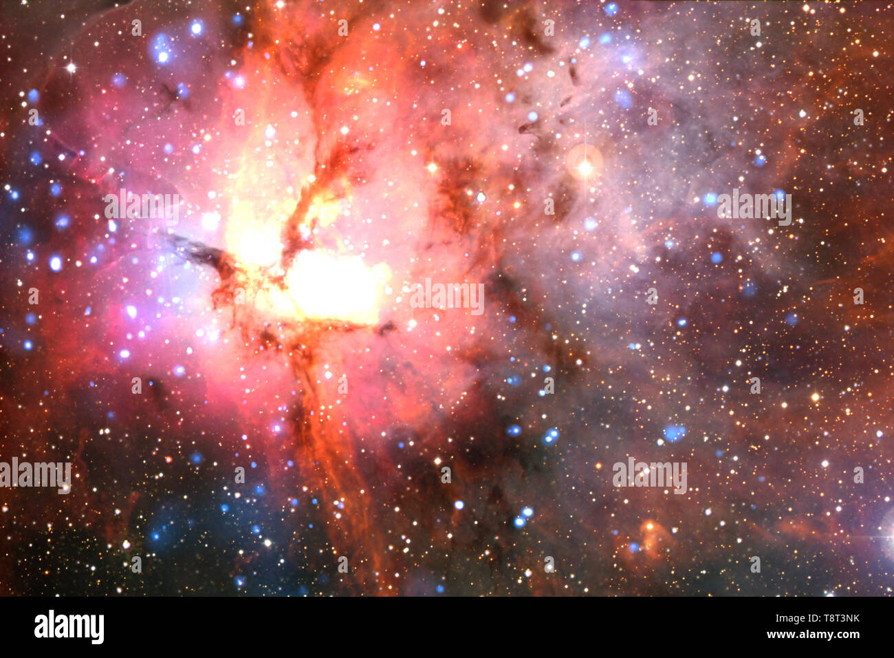 Infinite beautiful cosmos background with nebula and stars. Elements of ...
