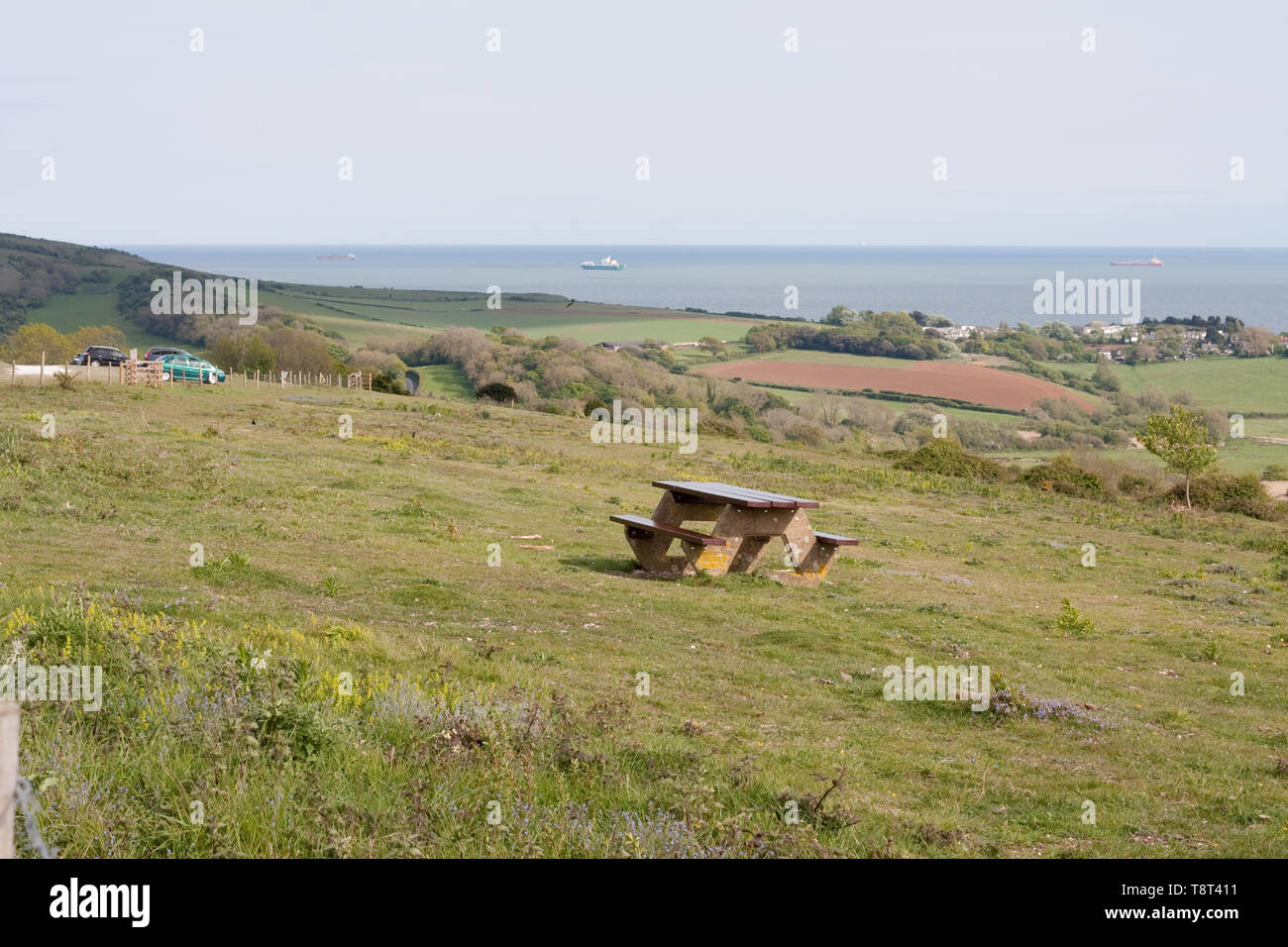 View from Brading Down viewpoint, Isle of Wight Stock Photo - Alamy