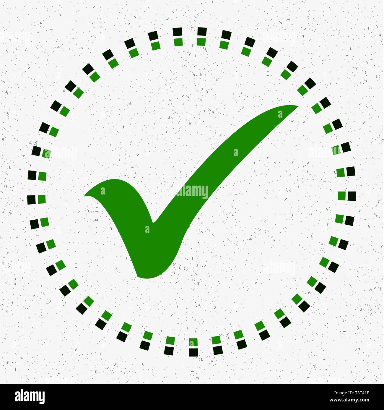 Green check mark icon in a circle. Tick symbol in green color, vector ...