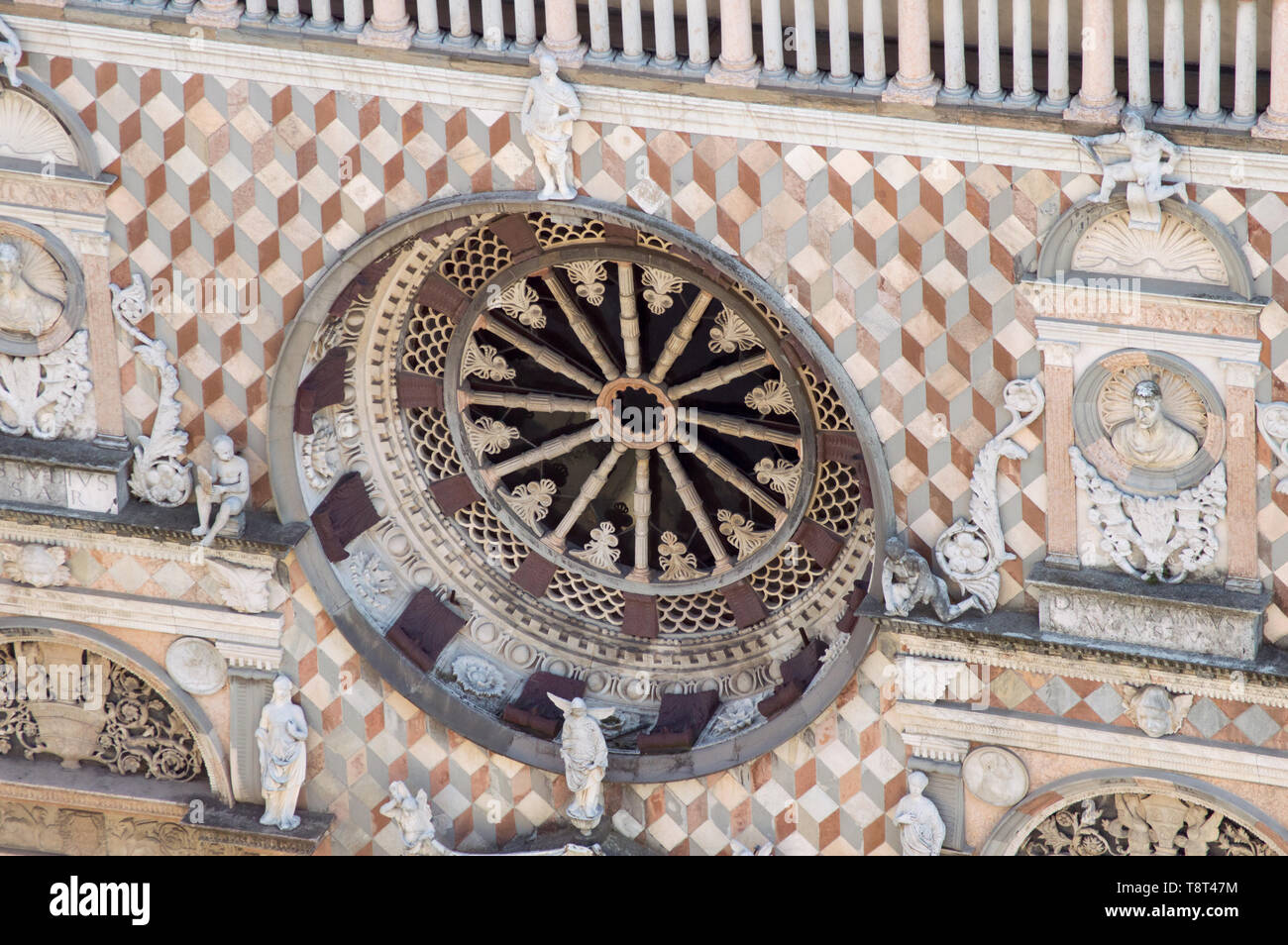 Rose window of the Santa Maria Maggiore church in Bergamo Upeer Town ...