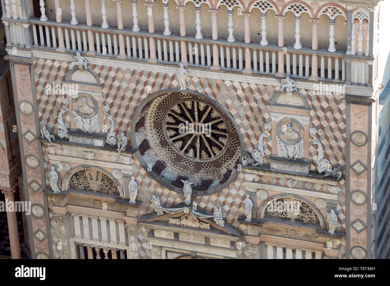 Rose window of the Santa Maria Maggiore church in Bergamo Upeer Town ...