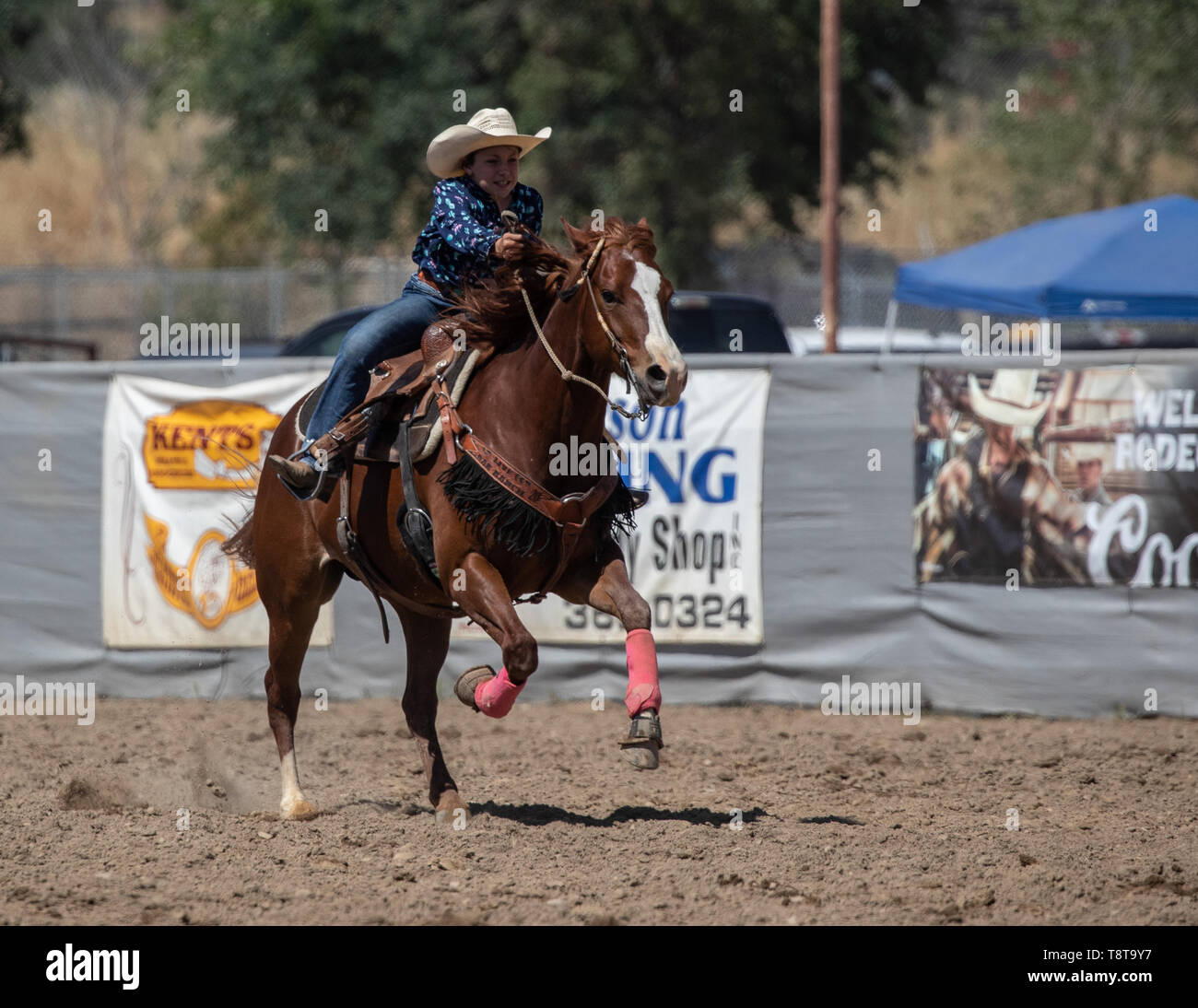 Rodeo action at the Cottonwood Rodeo in Northern California Stock Photo ...