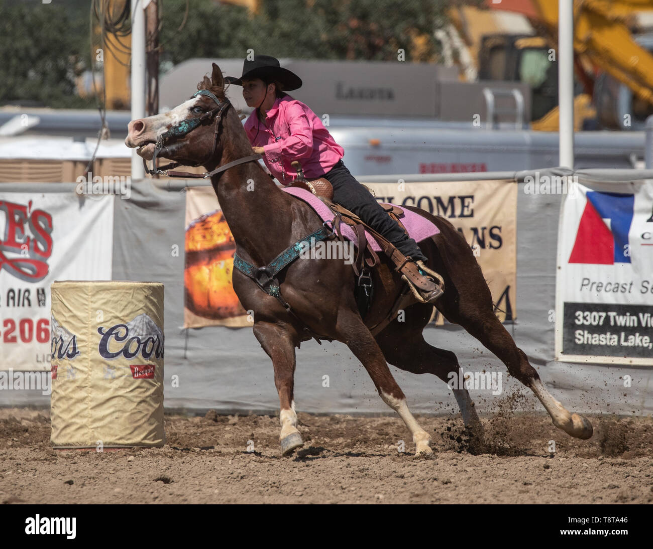 Rodeo action at the Cottonwood Rodeo in Northern California Stock Photo ...
