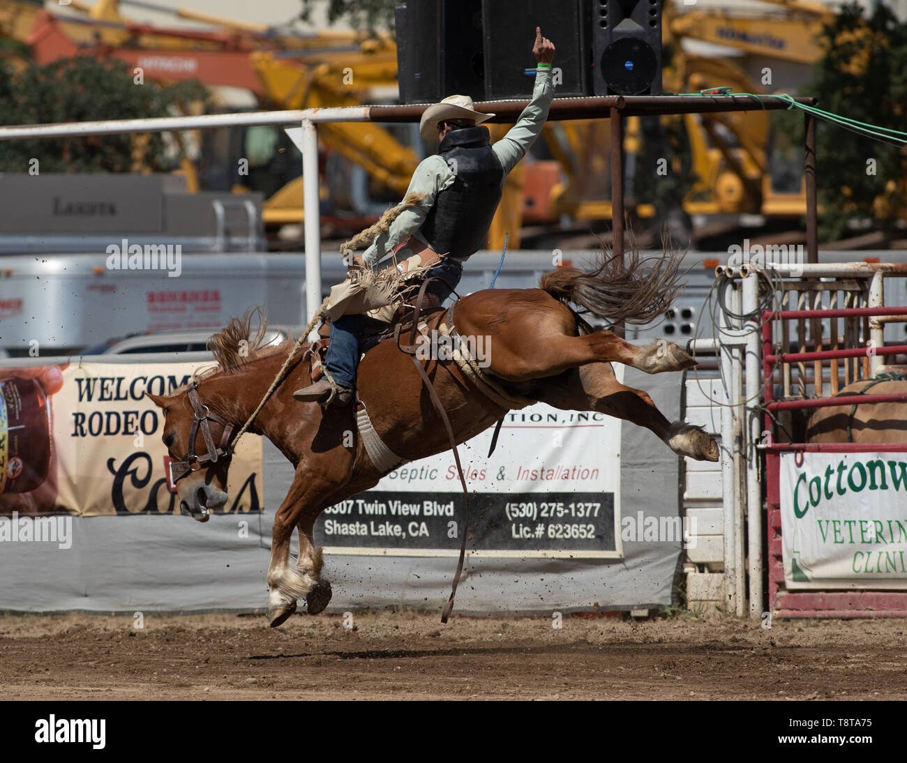Rodeo action at the Cottonwood Rodeo in Northern California Stock Photo ...