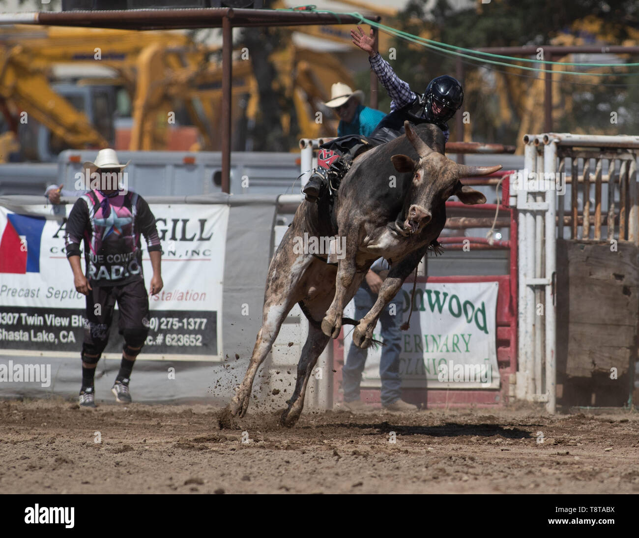 Rodeo action at the Cottonwood Rodeo in Northern California Stock Photo ...