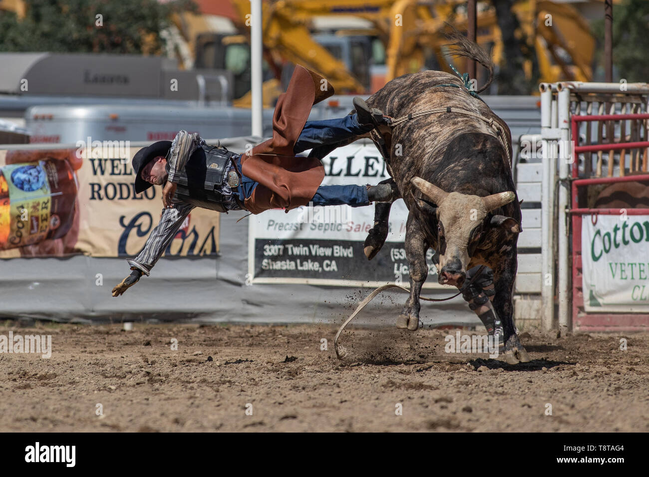 Rodeo action at the Cottonwood Rodeo in Northern California Stock Photo ...