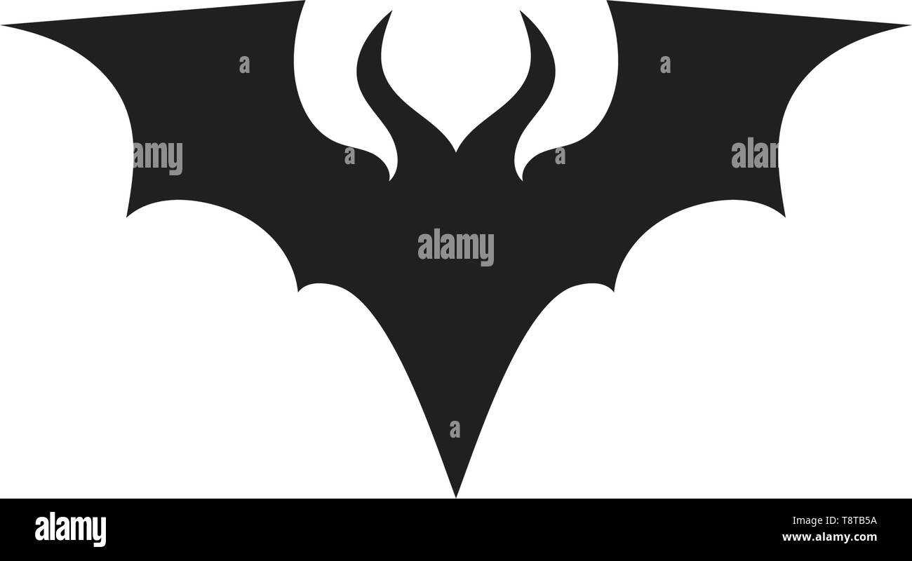 Bat wing black symbol logo Stock Vector Image & Art - Alamy