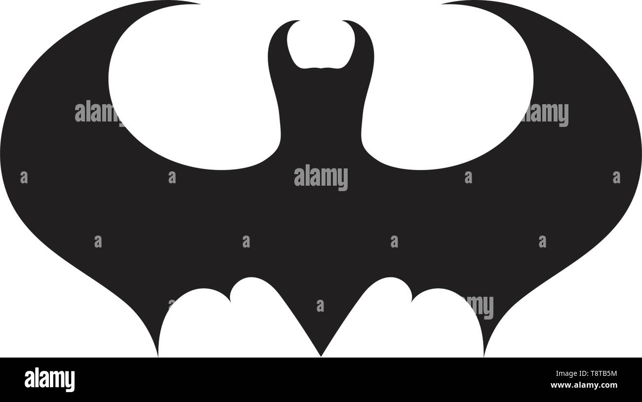Bat wing black symbol logo Stock Vector Image & Art - Alamy