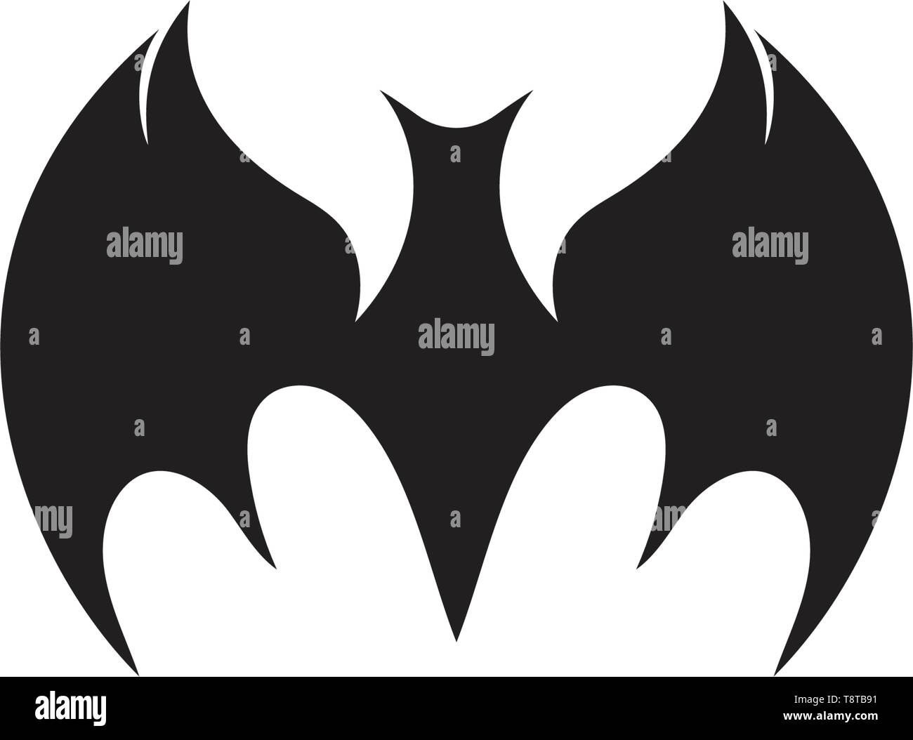 Bat wing black symbol logo Stock Vector Image & Art - Alamy