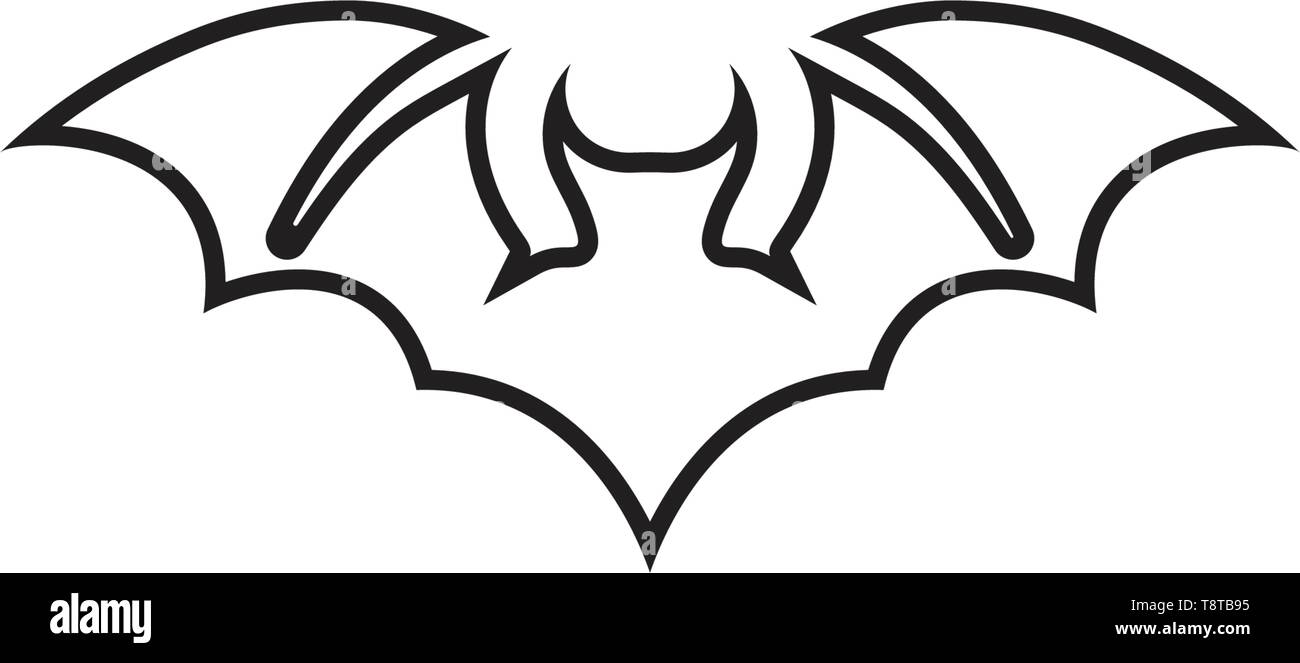 Bat wing black symbol logo Stock Vector Image & Art - Alamy