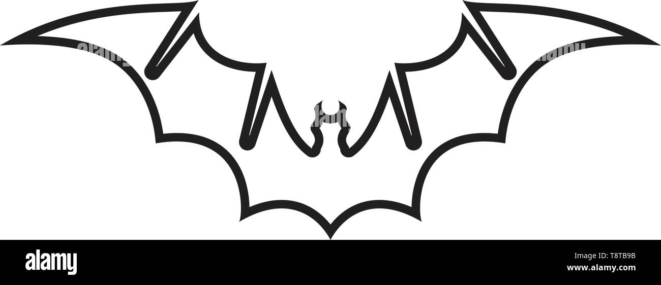 Bat wing black symbol logo Stock Vector Image & Art - Alamy