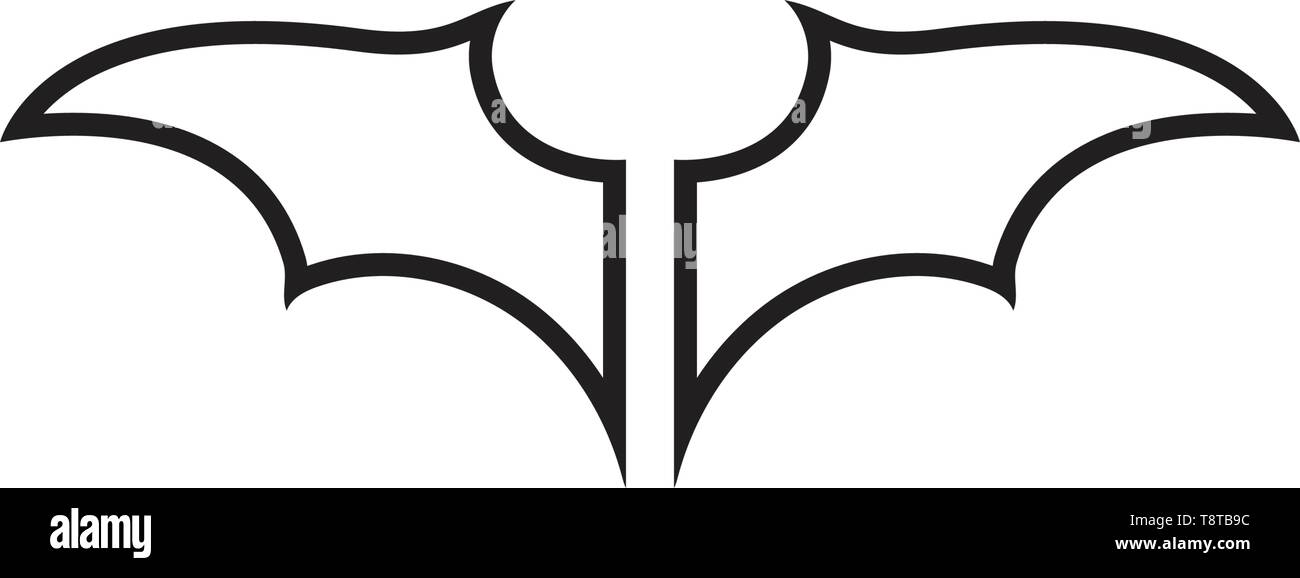 Bat wing black symbol logo Stock Vector Image & Art - Alamy