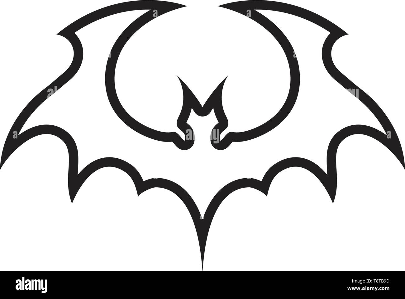 Bat wing black symbol logo Stock Vector Image & Art - Alamy