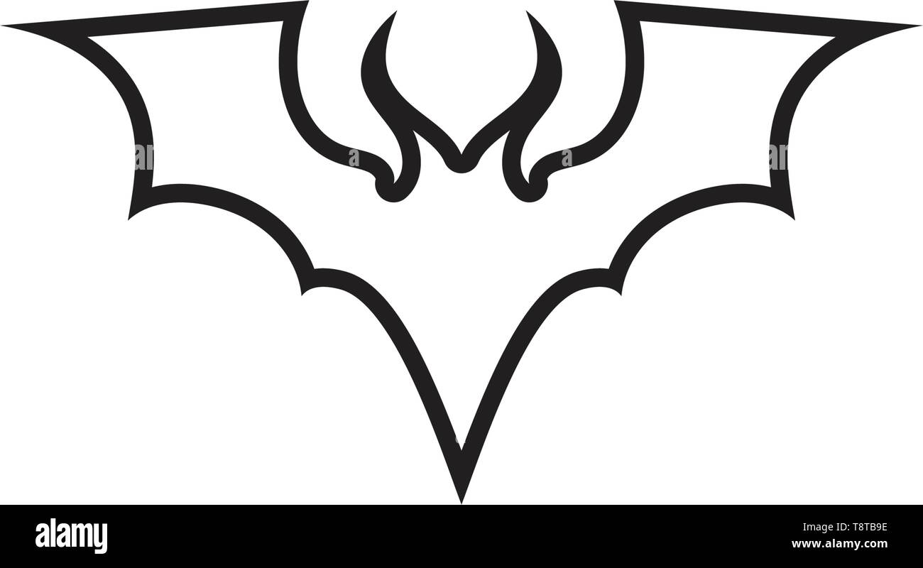 Bat wing black symbol logo Stock Vector Image & Art - Alamy
