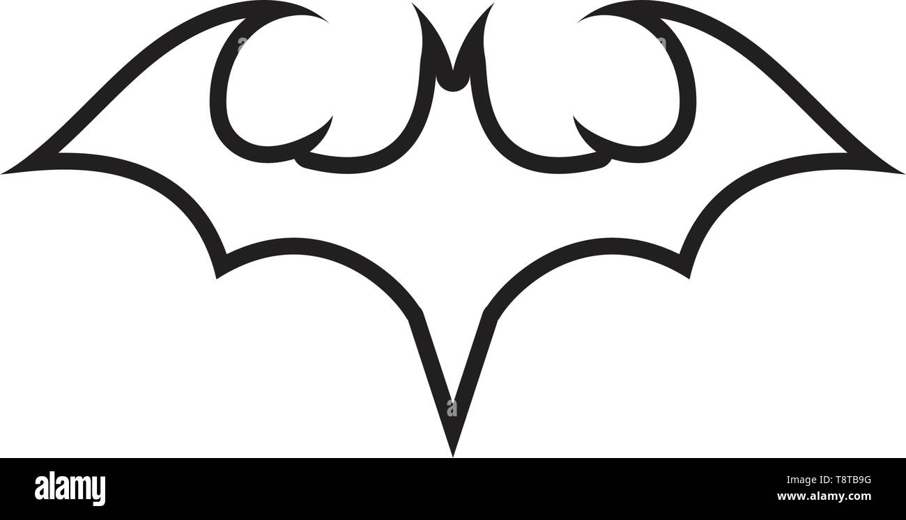Bat wing black symbol logo Stock Vector Image & Art - Alamy