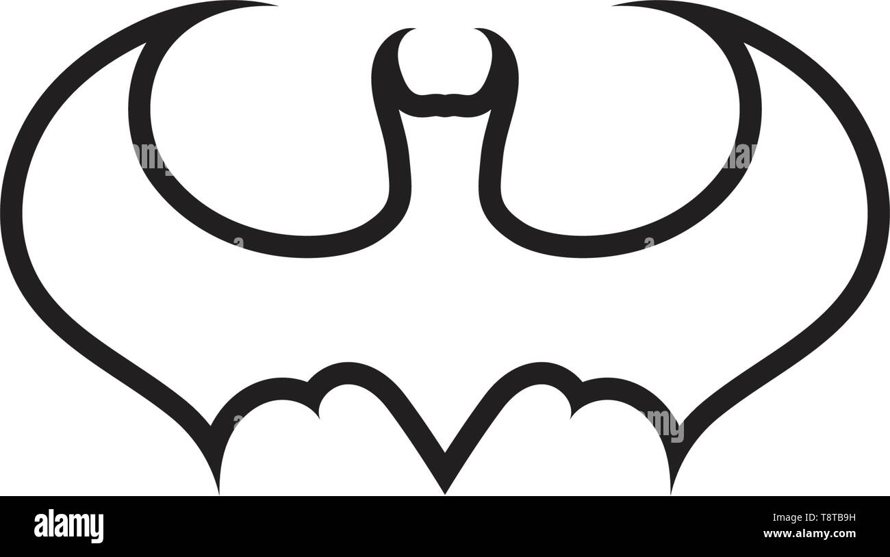Bat wing black symbol logo Stock Vector Image & Art - Alamy