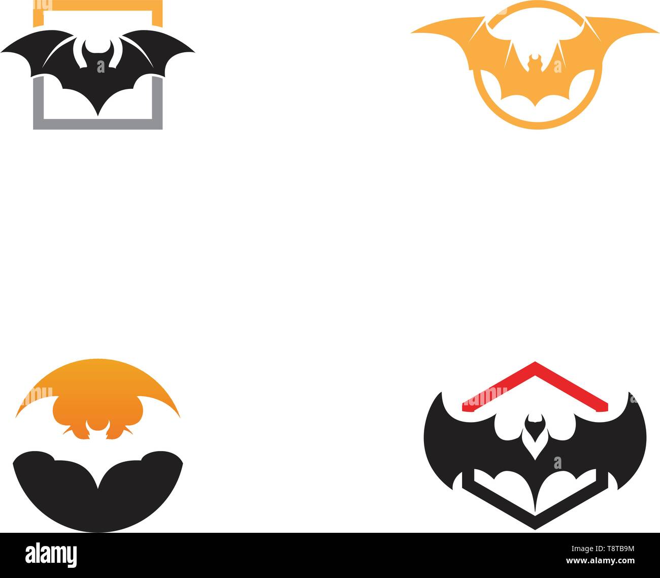 Bat wing black symbol logo Stock Vector Image & Art - Alamy