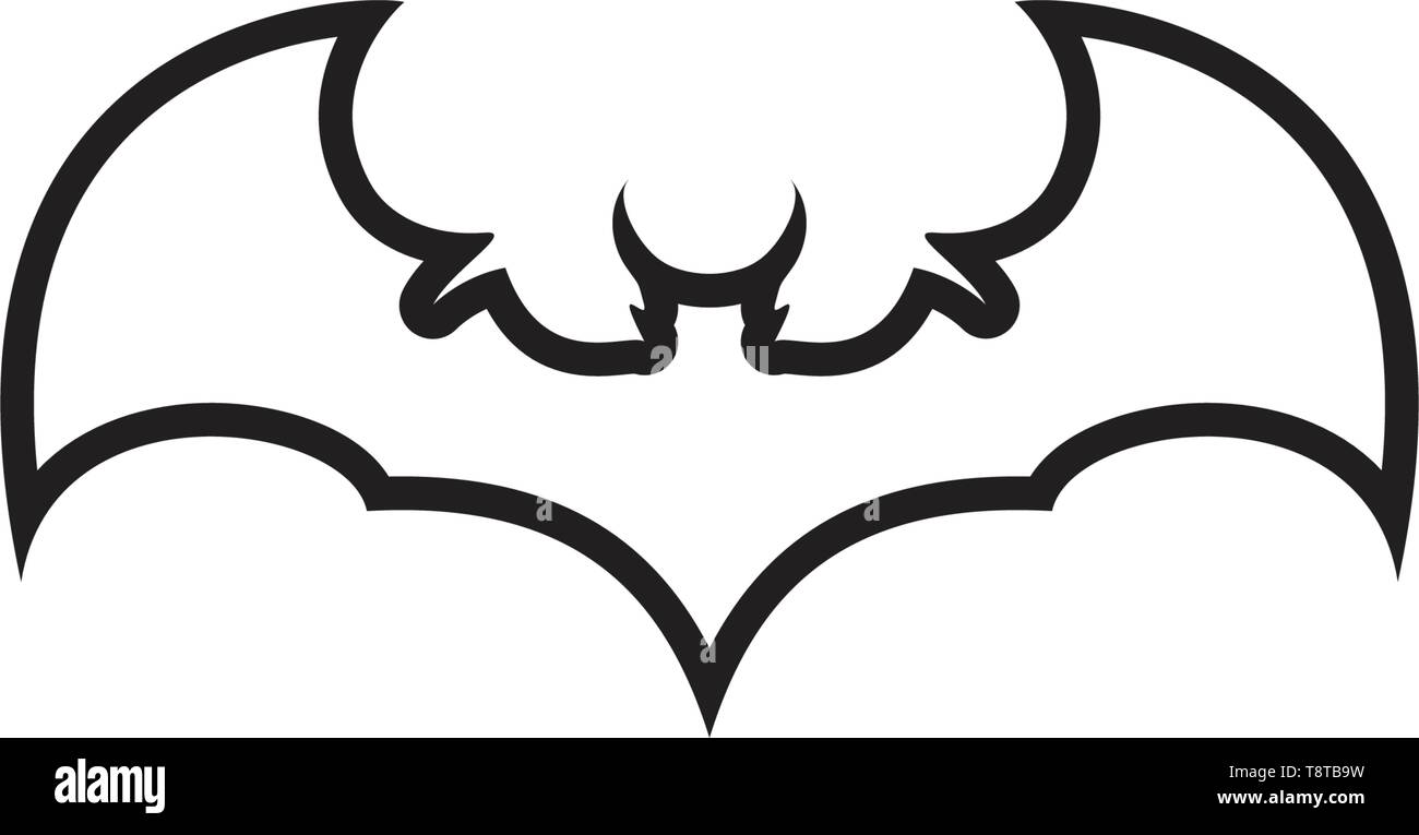 Bat wing black symbol logo Stock Vector Image & Art - Alamy