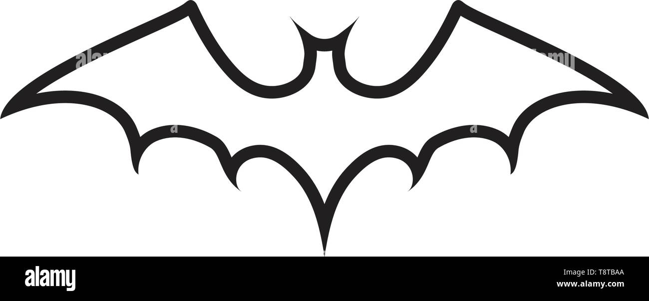 Bat wing black symbol logo Stock Vector Image & Art - Alamy