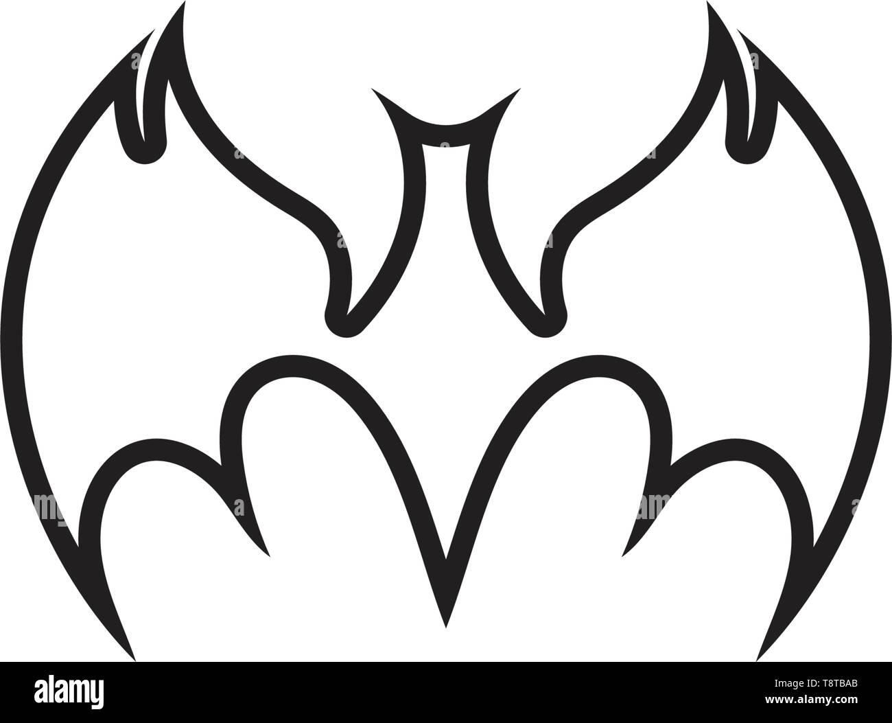 Bat wing black symbol logo Stock Vector Image & Art - Alamy