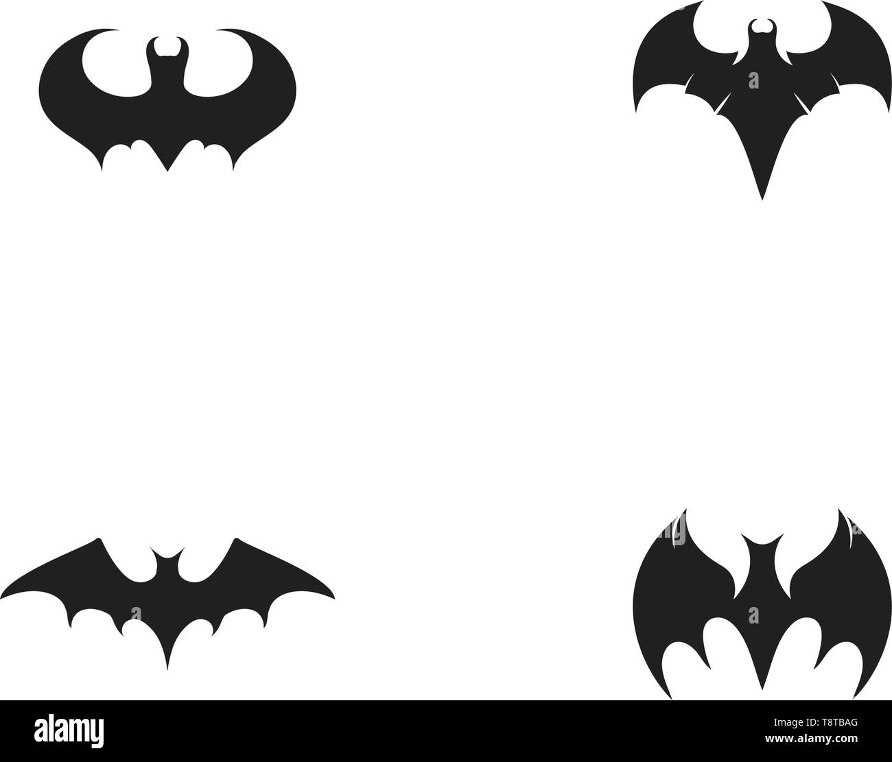 Bat wing black symbol logo Stock Vector Image & Art - Alamy