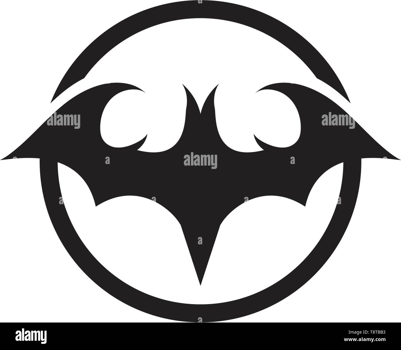 Bat wing black symbol logo Stock Vector Image & Art - Alamy