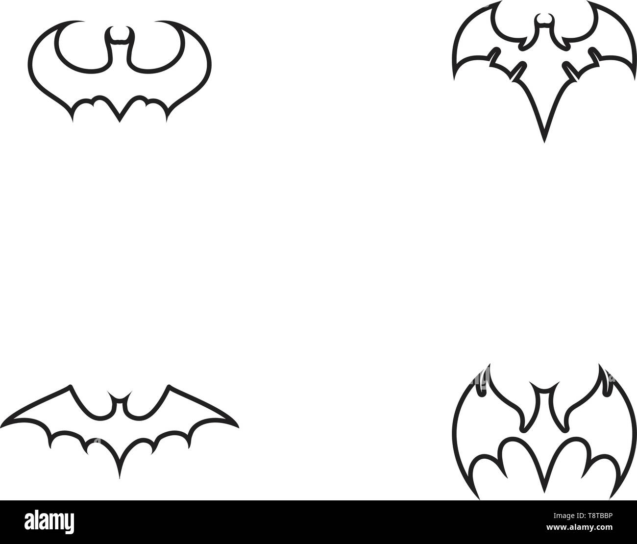 Bat wing black symbol logo Stock Vector Image & Art - Alamy