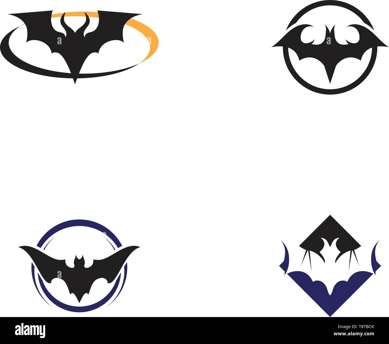 Bat wing black symbol logo Stock Vector Image & Art - Alamy