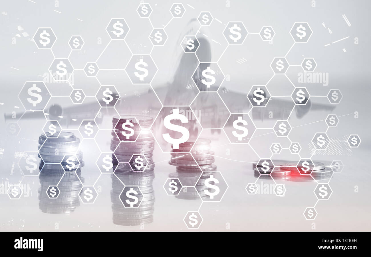 Dollars icons on abstract business background. Investment concept ...