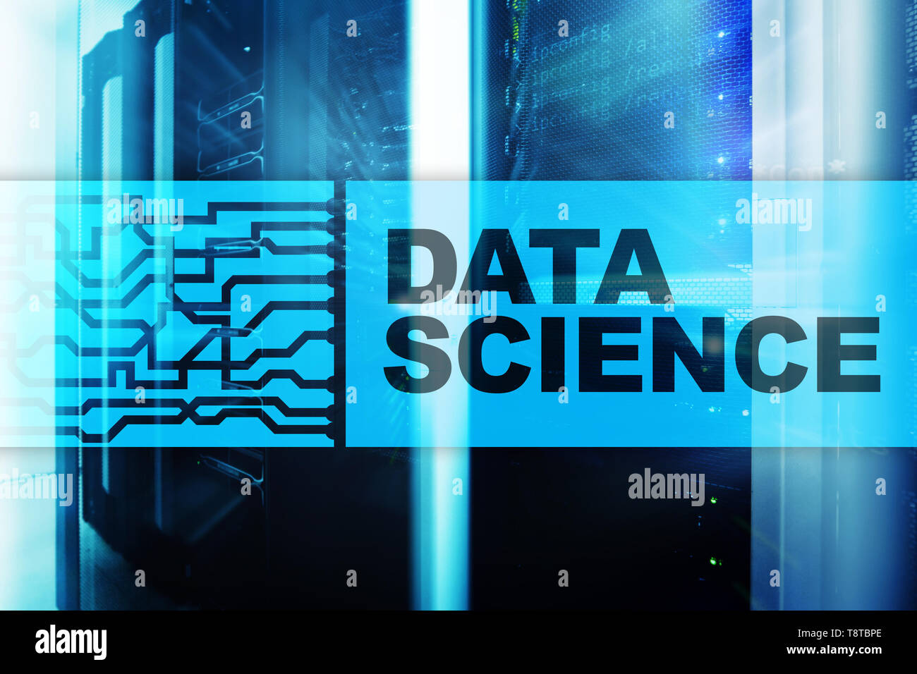 Data Science Artificial Intelligence Concept. Futuristic Supercomputer background Stock Photo ...