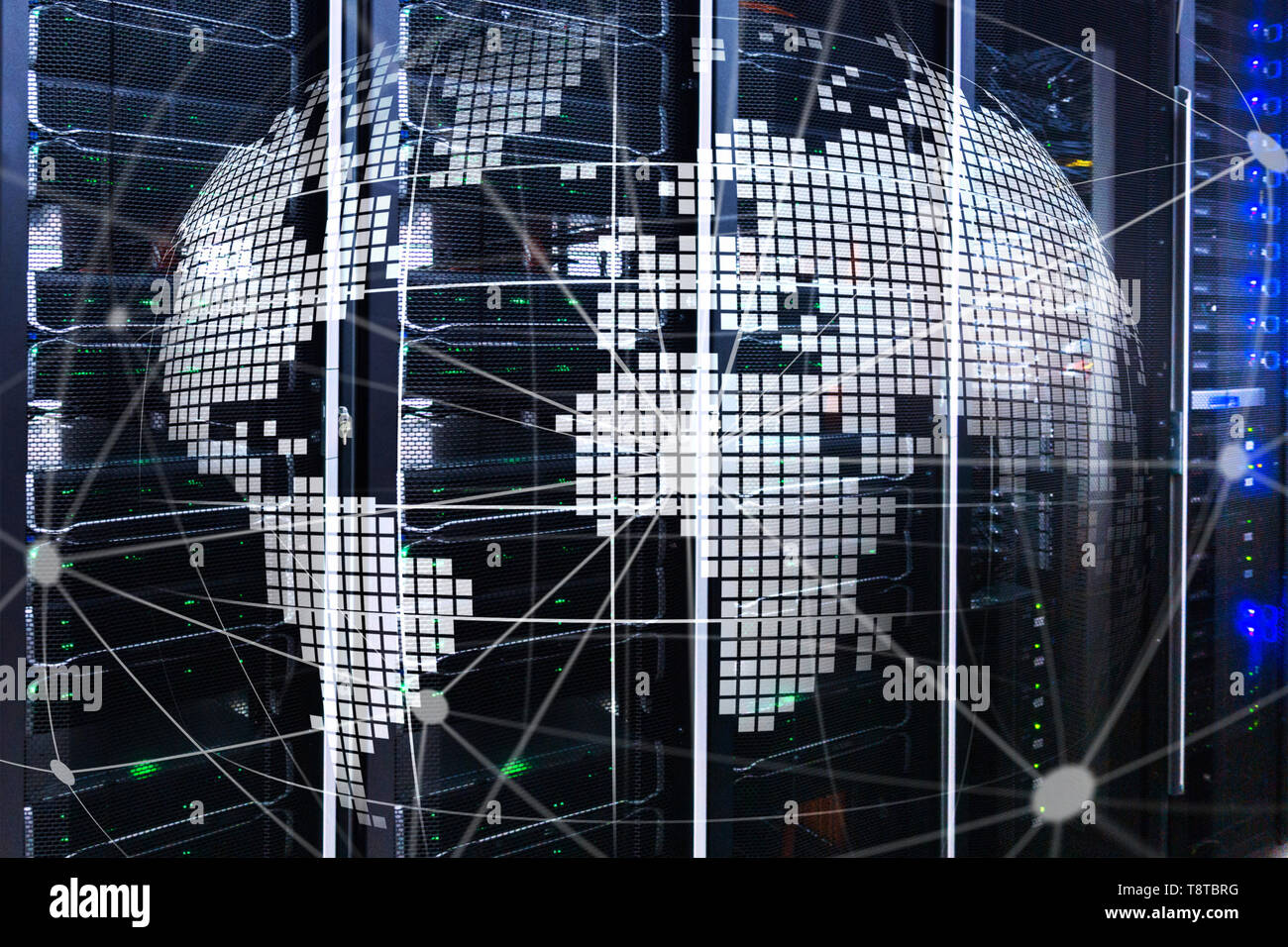 3D Earth as telecommunication and internet technology concept Stock ...