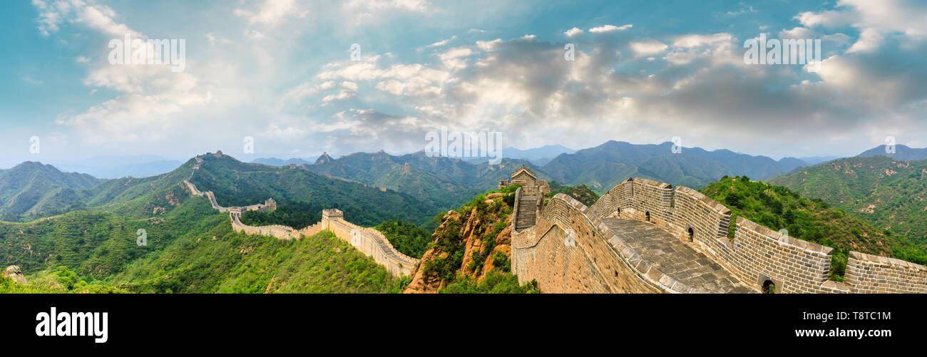 The Great Wall of China at Jinshanling,panoramic view Stock Photo - Alamy