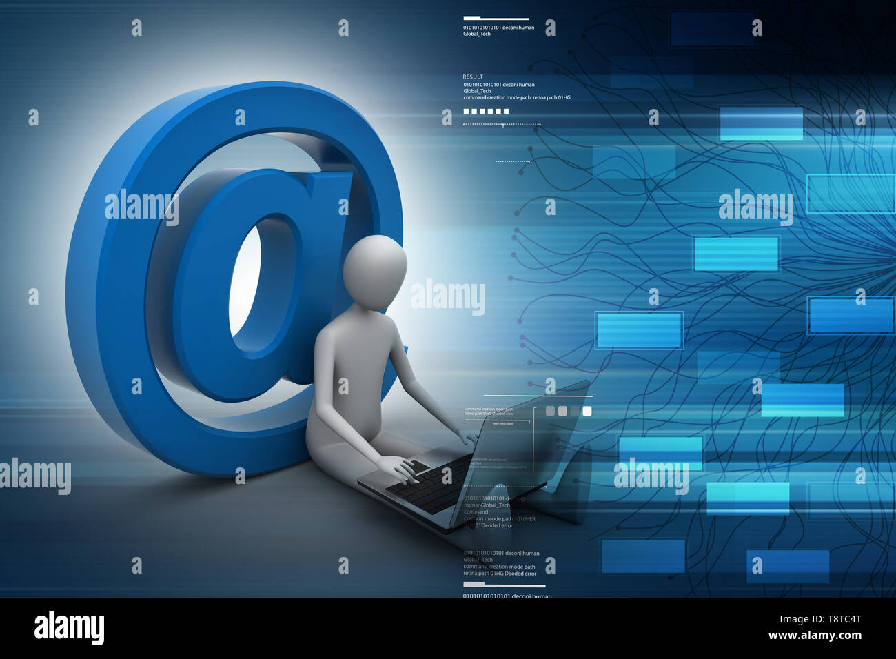 3d person e mail symbol Stock Photo - Alamy