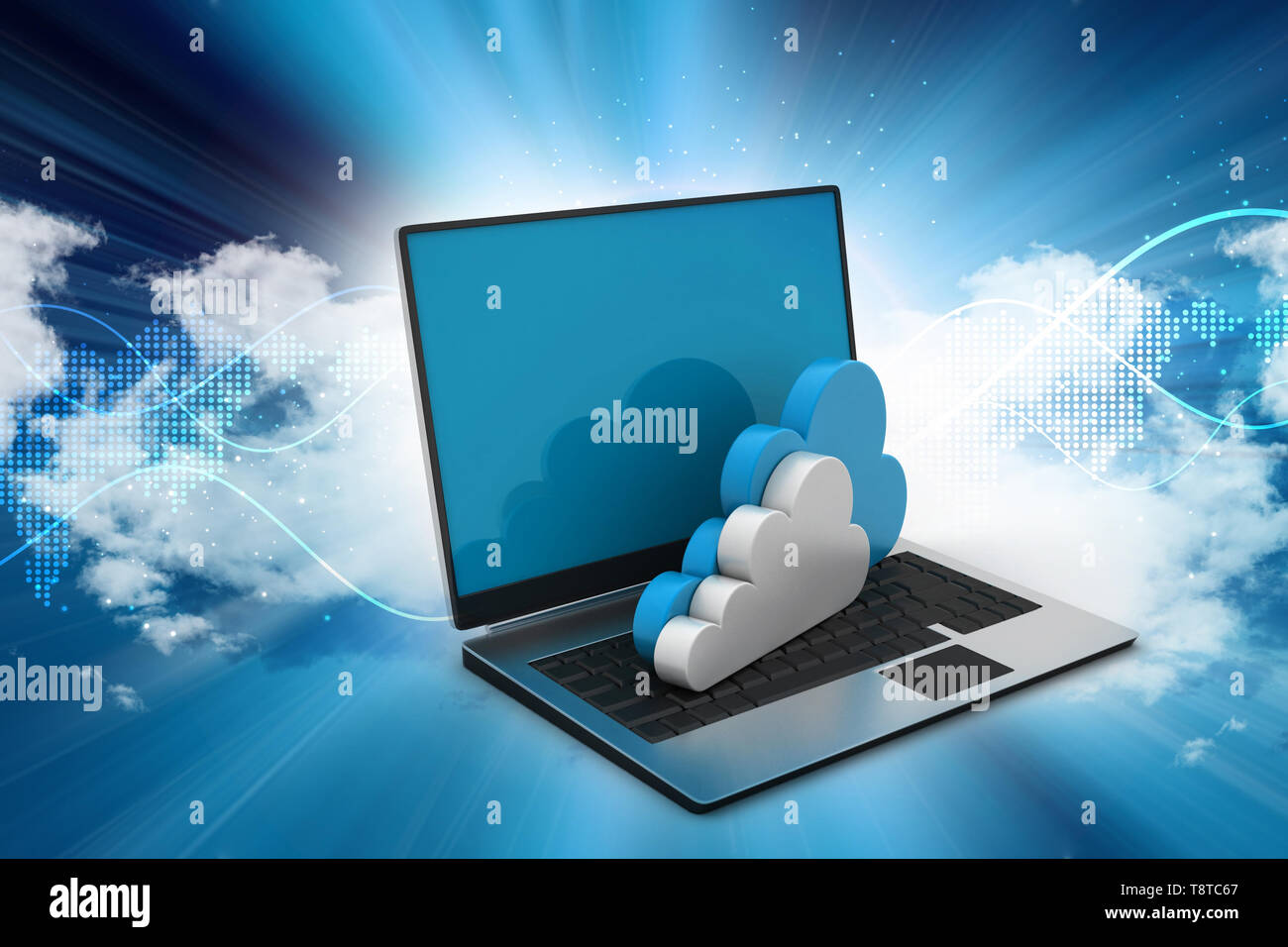 laptop showing concept of cloud computing Stock Photo - Alamy