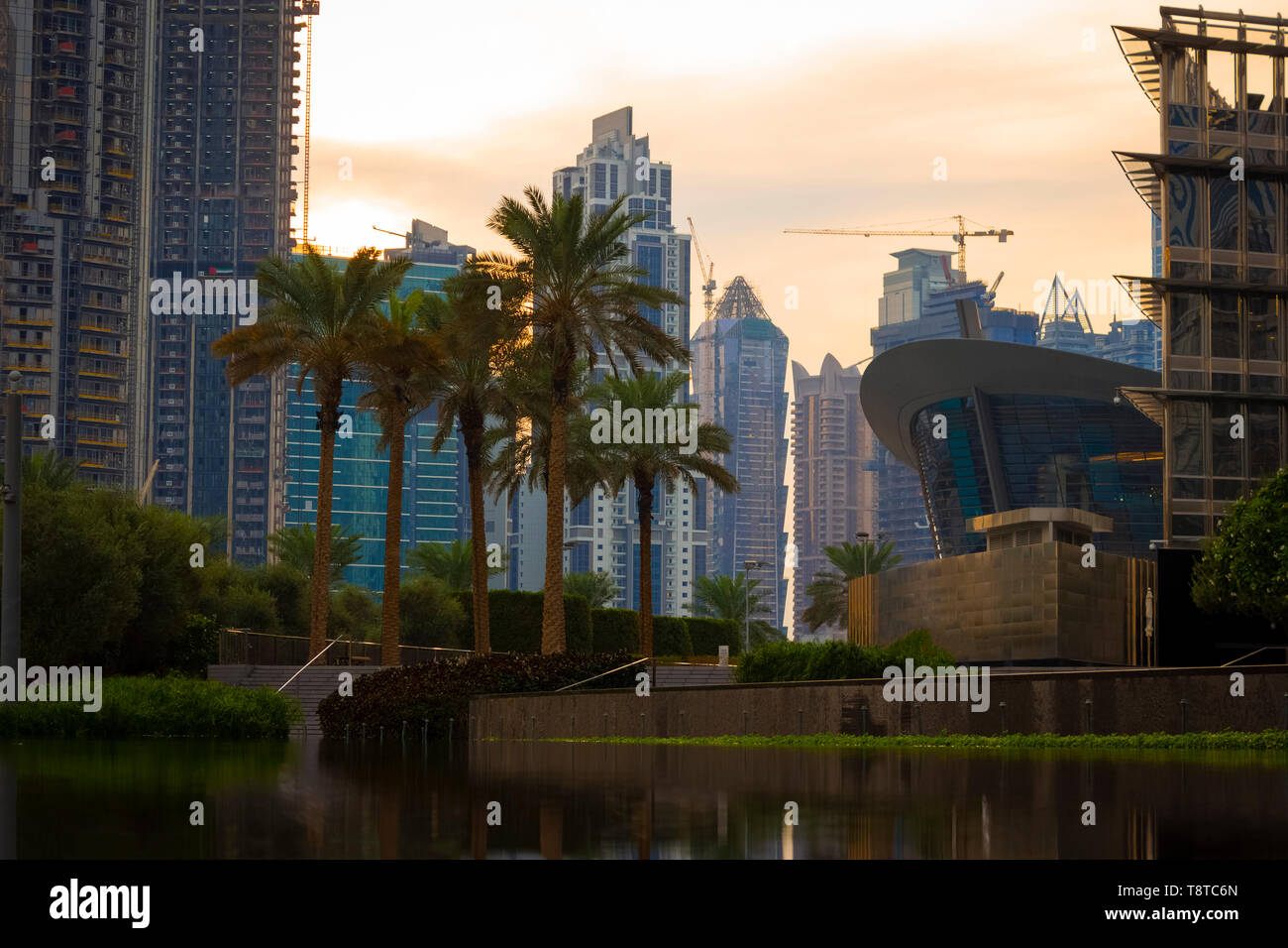 District downtown. View of the beautiful modern high-rise buildings ...