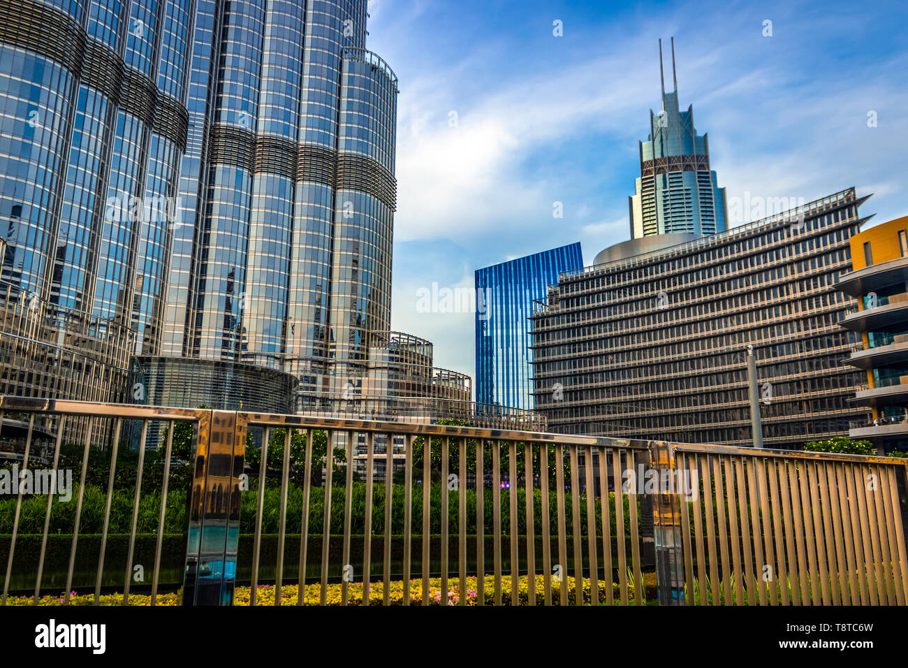 District downtown. View of the beautiful modern high-rise buildings ...