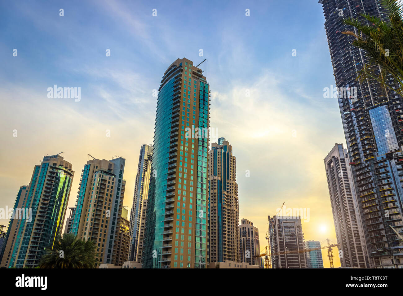 District downtown. View of the beautiful modern high-rise buildings ...