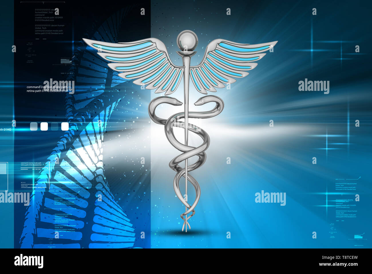 Medical symbol with dna cell Stock Photo - Alamy