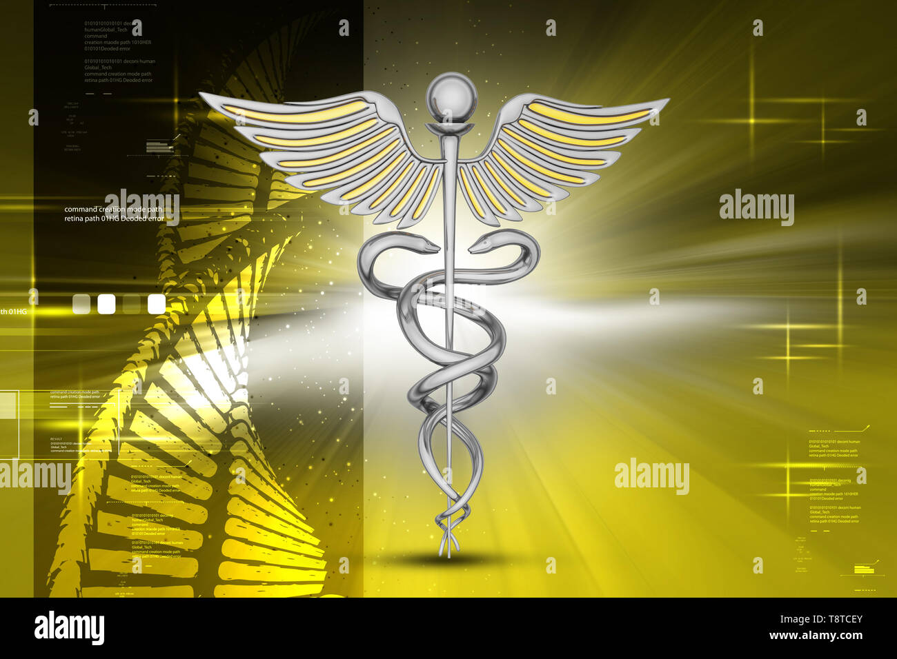 Medical symbol with dna cell Stock Photo - Alamy