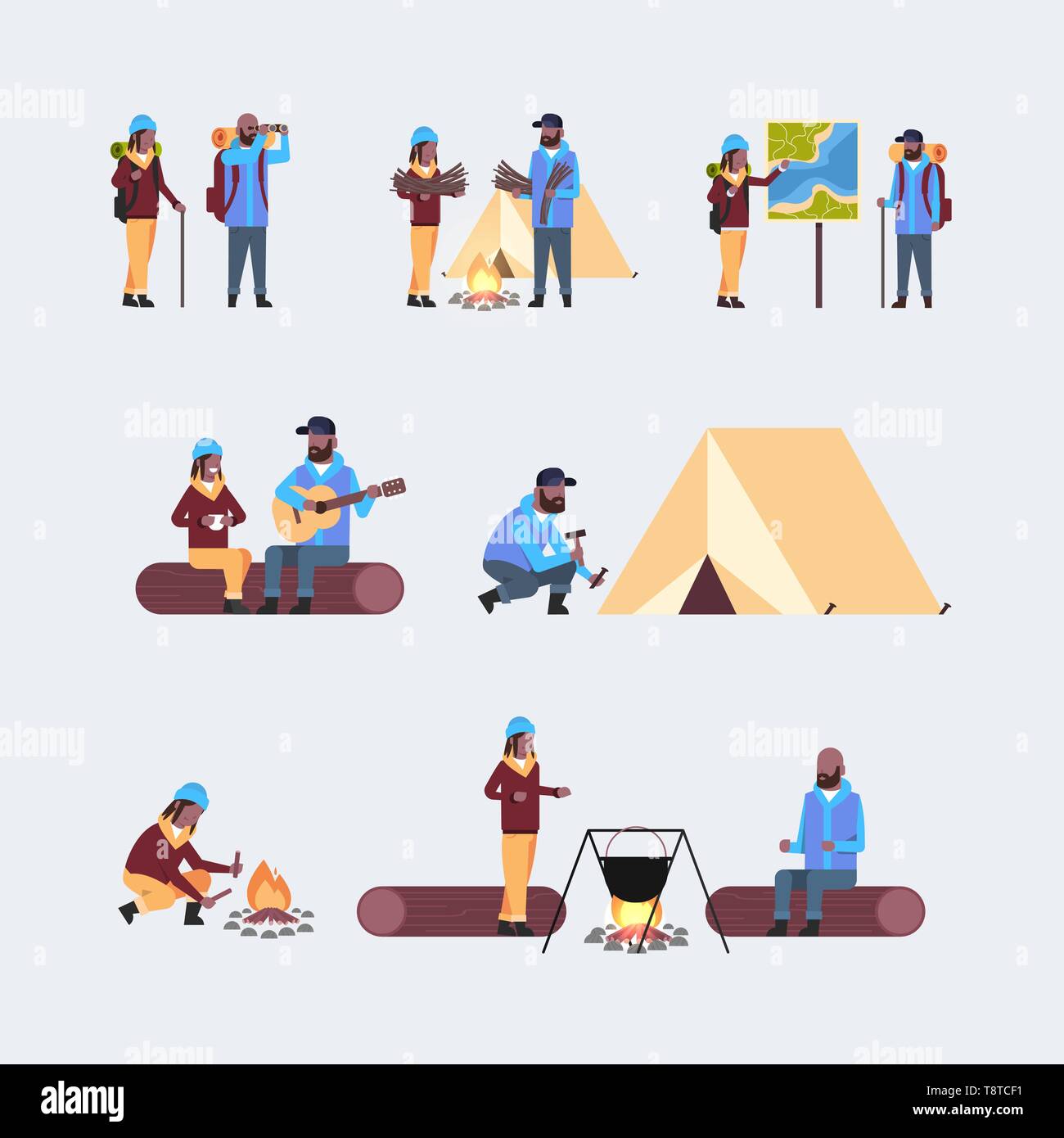 Full campsite Stock Vector Images - Alamy